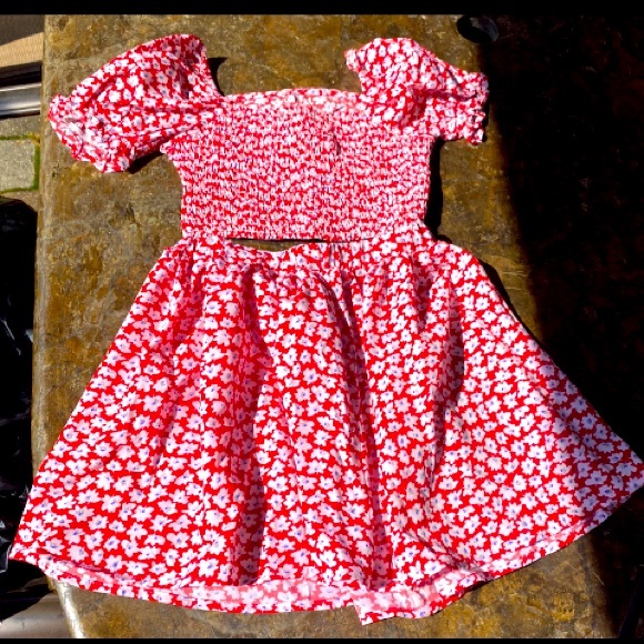 Skirts | Euc 2 Pc S Skirt Set Summer Tropical Tube Top Short Sleeve Red ...